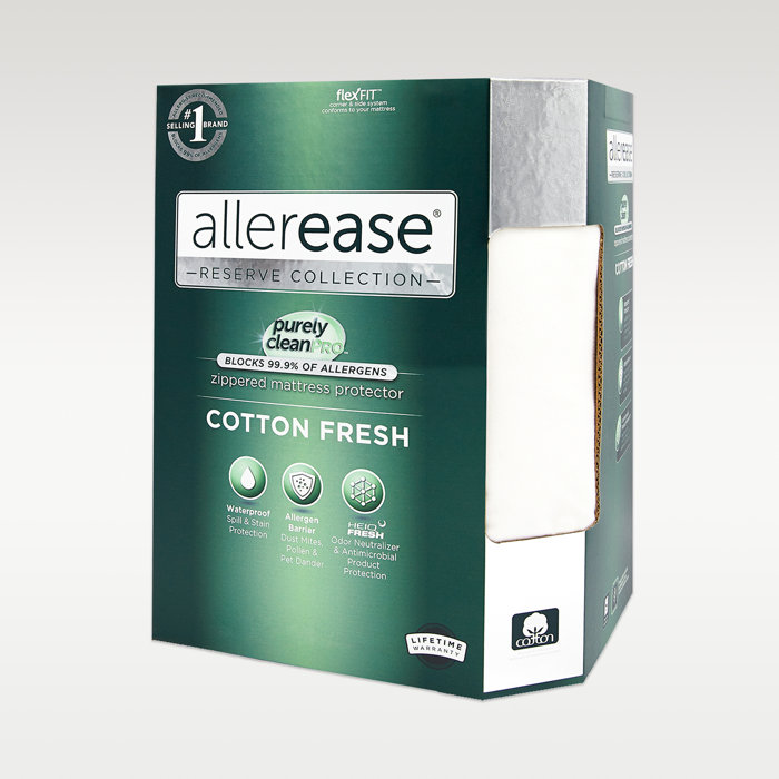 AllerEase Waterproof Bed Bug Resistant Zippered Mattress Protector Mattress Protector Case Pack ...